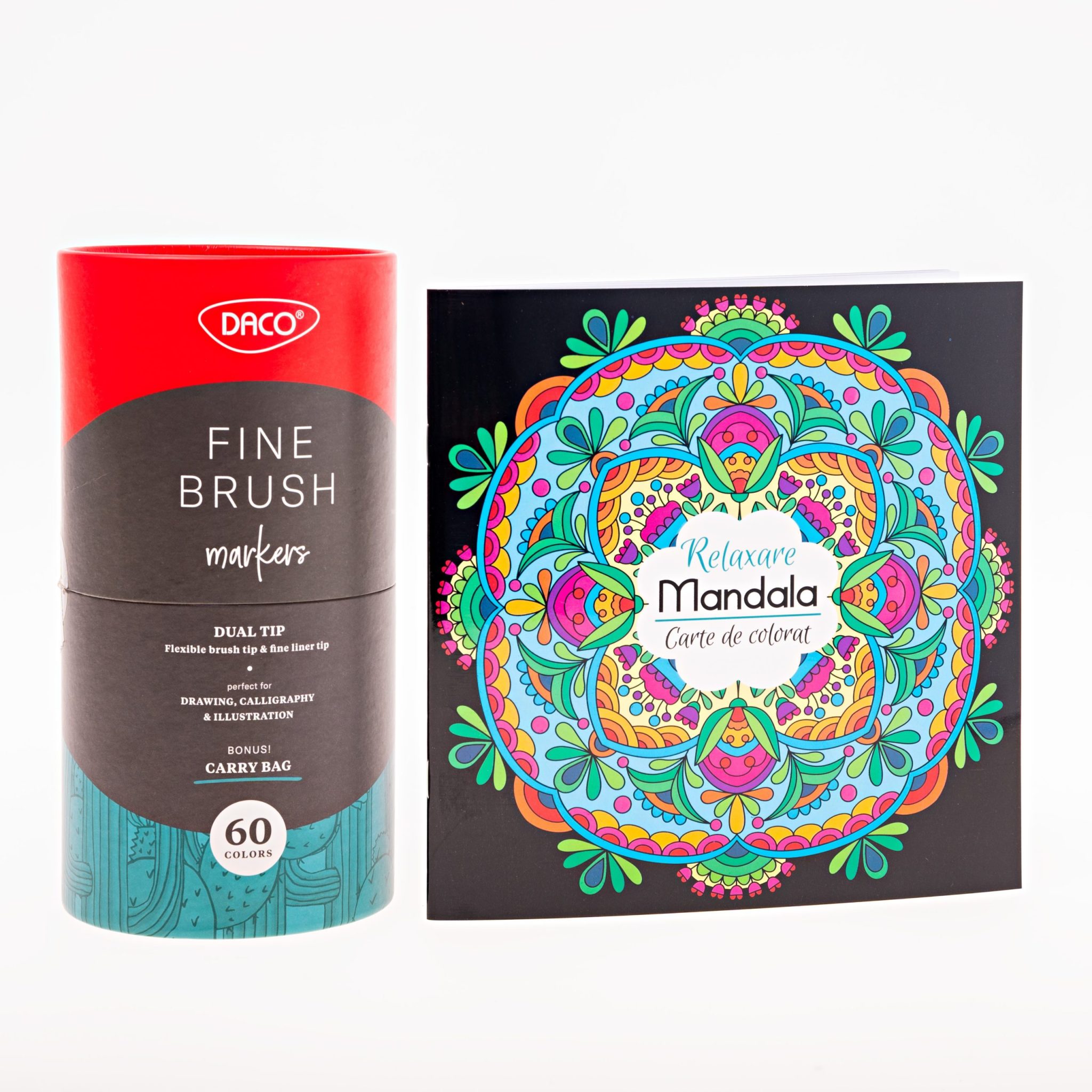 Pachet markere + carte de colorat mandala - DACOmag